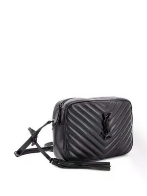 Saint Laurent Lou Camera Bag Matelasse Chevron Leather Small Cross Body Bag - Black
