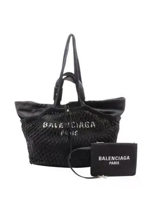 Balenciaga Mesh And Canvas 24/7 Tote Bag - Black