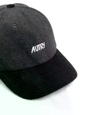 AUTRY Logo-embroidered Corduroy-brim Cap