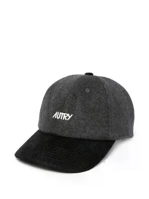 AUTRY Logo-embroidered Corduroy-brim Baseball Cap - Grey