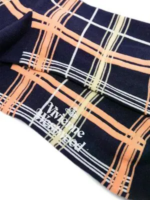VIVIENNE WESTWOOD Orb-embroidered Check-pattern Socks
