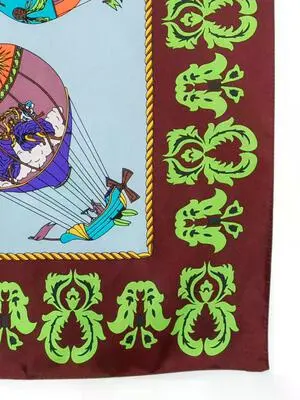 Essentiel Antwerp Graphic-print Silk Scarf - Blue