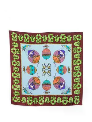 Essentiel Antwerp Graphic-print Silk Scarf - Blue