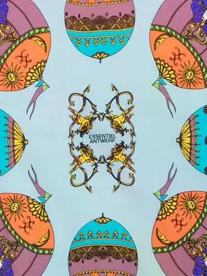 Essentiel Antwerp Graphic-print Silk Scarf - Blue
