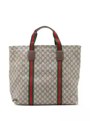 Gucci Gg Supreme Web Tote Bag - Neutrals