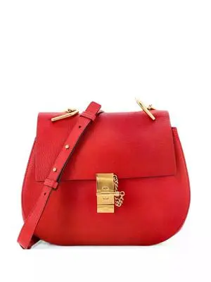 Chloé Drew Leather Medium Crossbody Bag - Red