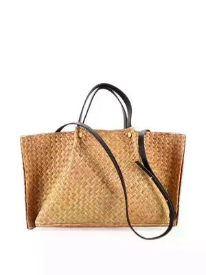 Valentino Garavani Vlogo Escape Straw Medium Tote Bag