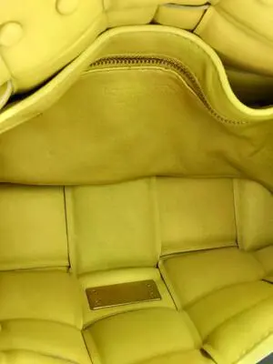 Bottega Veneta Cassette Chain Padded Maxi Intrecciato Leather Cross Body Bag - Yellow