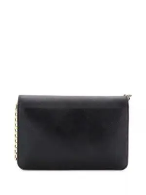 Prada Saffiano Leather Small Flap Wallet On Chain Clutch Shoulder Bag