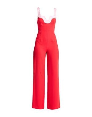 COMPAGNIA ITALIANA Cady Two-tone Sleeveless Jumpsuit - Red