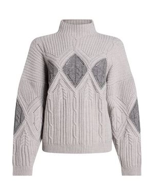 TWINSET Metallic Blend Mock Neck Sweater