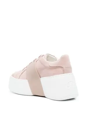 ROGER VIVIER Viv Skate High Strass Leather Sneakers