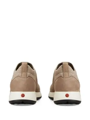 TOD'S Leather And Knit Sneakers - Beige