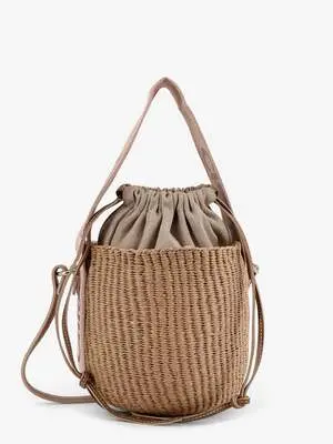 Chloé Woody Raffia Bucket Bag - Beige
