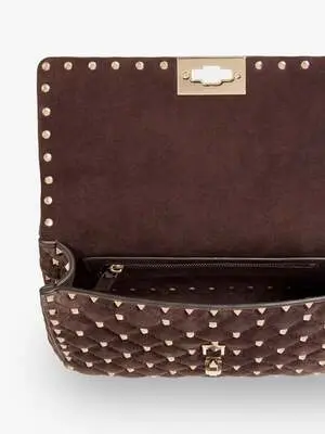 Valentino Garavani Rockstud Spike Suede Shoulder Bag