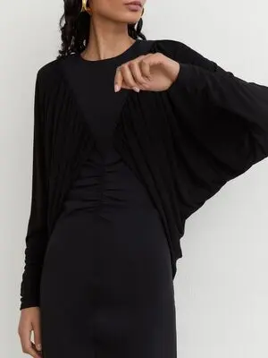 REISS Imogen Draped Jersey Ruched Mini Dress