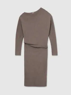 REISS Lara Off-the-shoulder Ribbed Midi Dress