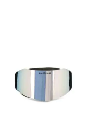 Balenciaga Mirrored Ski Mask Sunglasses - Silver