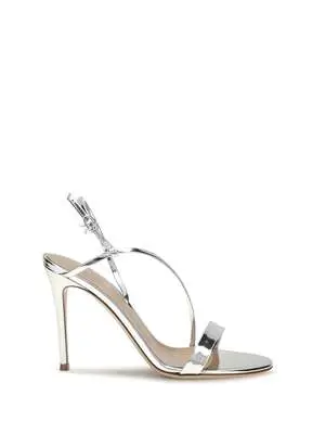 GIANVITO ROSSI Manhattan Metallic-effect Leather Sandals - Silver
