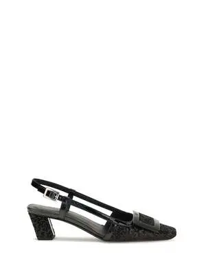 ROGER VIVIER Belle Vivier Shiny-effect Slingback Pumps - Black