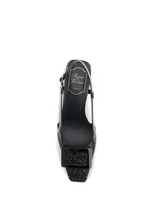 ROGER VIVIER Belle Vivier Shiny-effect Slingback Pumps