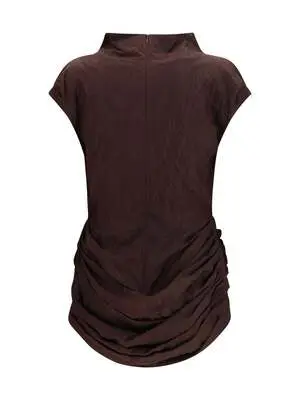 Magda Butrym Draped Mini Dress With High Collar