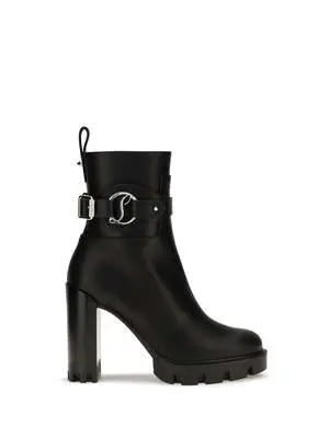 CHRISTIAN LOUBOUTIN Dianouchette Lug Leather Ankle Boots - Black