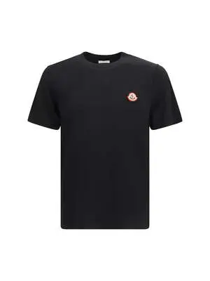 Moncler Cotton Jersey T-shirt With Logo - Black