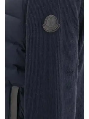 Moncler Zip-up Padded Cardigan In Wool And Cashmere Blend