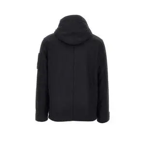 Stone Island Flannel Jacket With Logo Badge