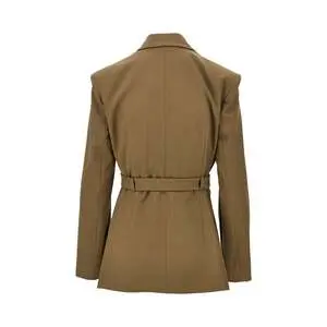 Pinko Gabardine Jacket With Belt - Khaki