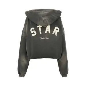 GOLDEN GOOSE Back Logo Print Oversized Cropped Hoodie