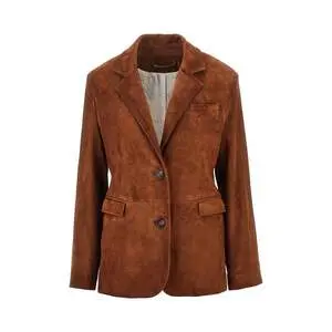 GOLDEN GOOSE Robyn Suede Leather Single-breasted Jacket