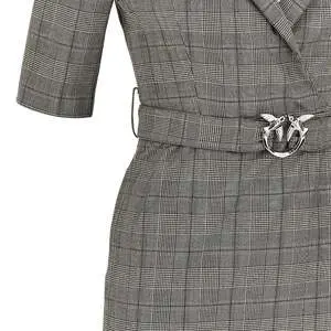 Pinko Wool-blend Midi Dress With Check Motif