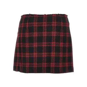 Pinko Check Tweed Mini Skirt