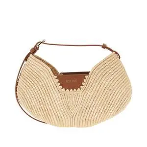 Loewe Raffia And Leather Medium Swing Bag - Brown