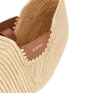 Loewe Raffia And Leather Medium Swing Bag - Brown