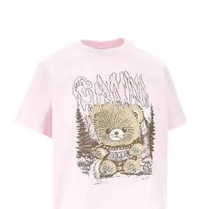 GANNI Forest Teddy Graphic Organic Cotton T-shirt