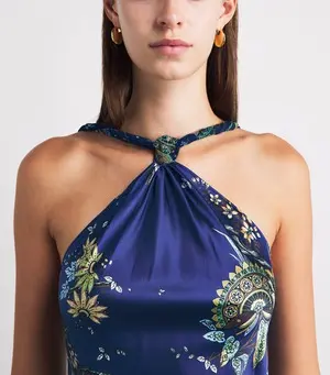 Staud Silk Charli Halterneck Maxi Dress