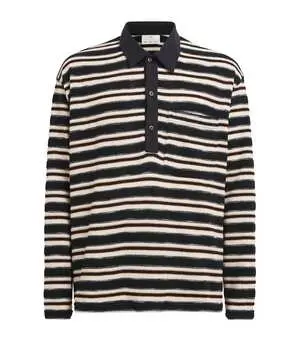 SONG FOR THE MUTE Stripe Polo Shirt - Black