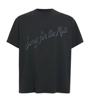 SONG FOR THE MUTE Cotton Logo T-shirt - Black