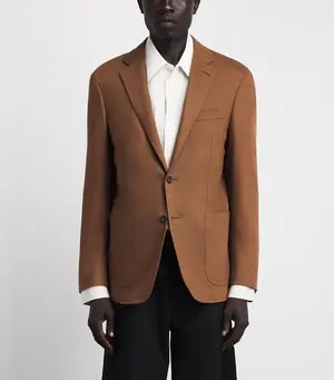 Canali Stretch-wool Single-breasted Blazer
