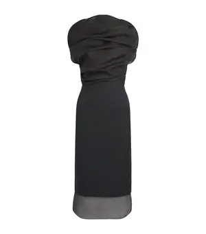VORANIDA Silk Rhea Midi Dress - Black