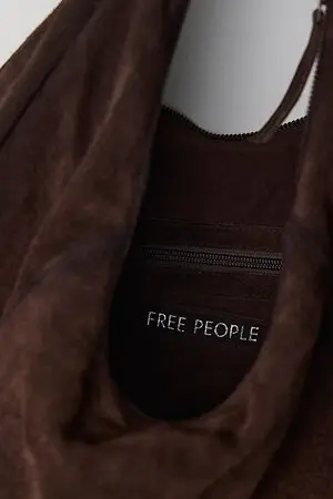 Free People Faith Half Moon Suede Bag - Espresso