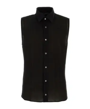 AMI Paris Sleeveless Buttoned Shirt - Black