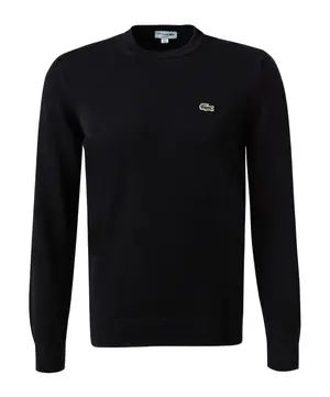 Lacoste Logo Embroidered Crewneck Sweatshirt - Black