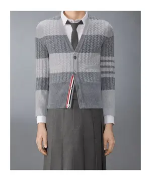 Thom Browne Cashmere 4-bar Striped Cardigan