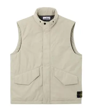 Stone Island Logo Patch Sleeveless Vest - Sand