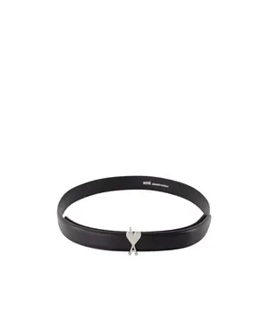 AMI Paris Logo Buckle Belt - Black