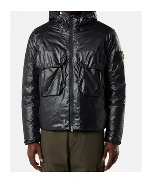 Stone Island Hooded Down Jacket With Water-resistant Membrane